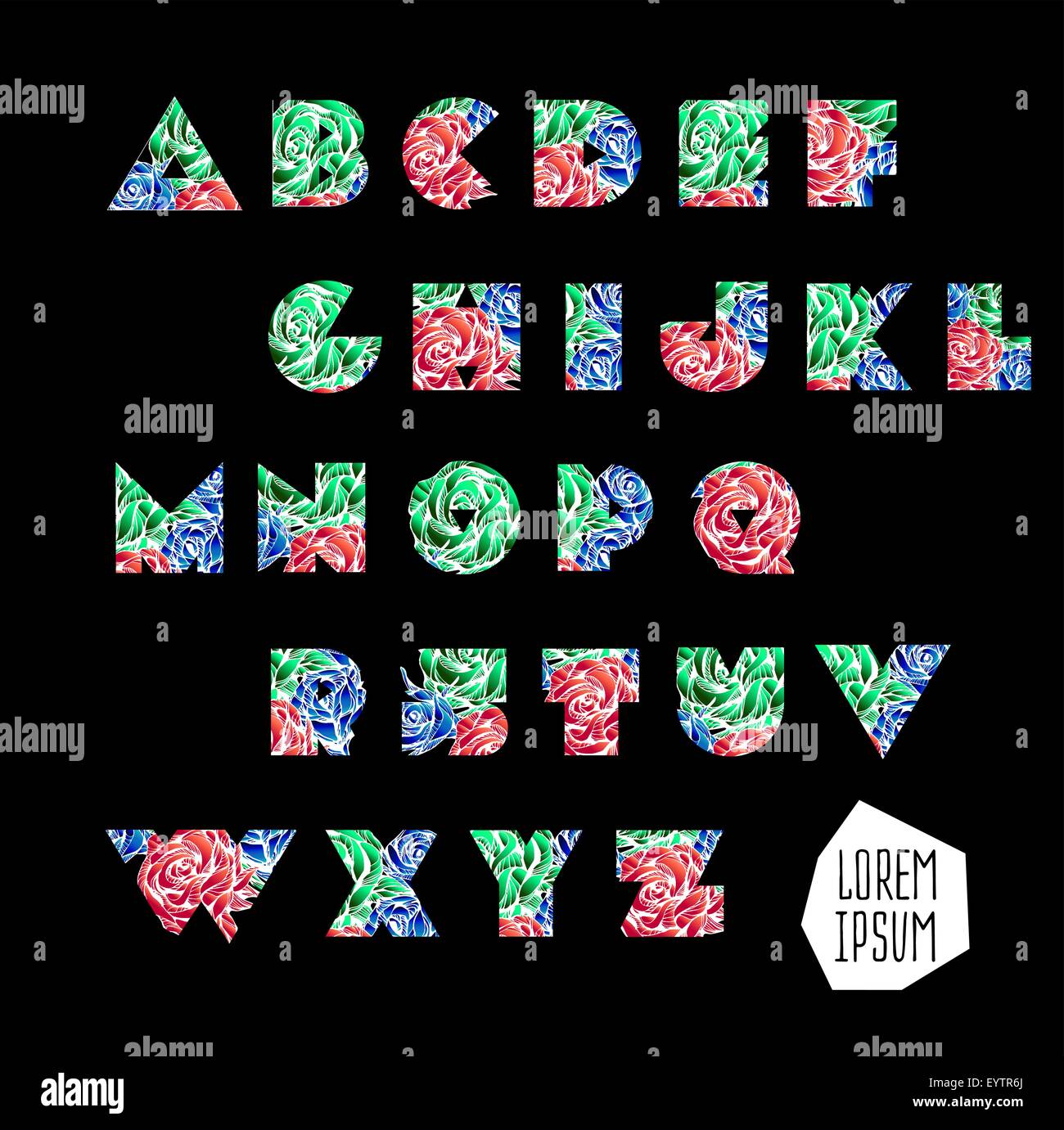 Vector colorful flower font Stock Vector Image & Art - Alamy