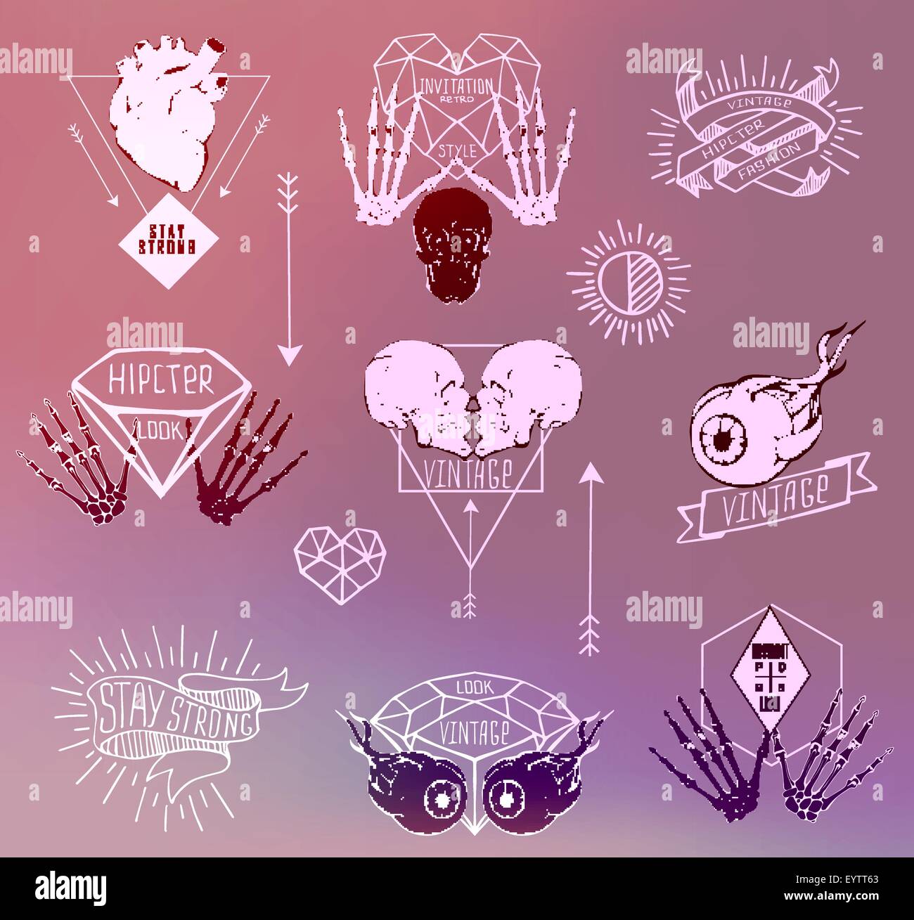 Set of Labels with human Stock Vector Image & Art - Alamy