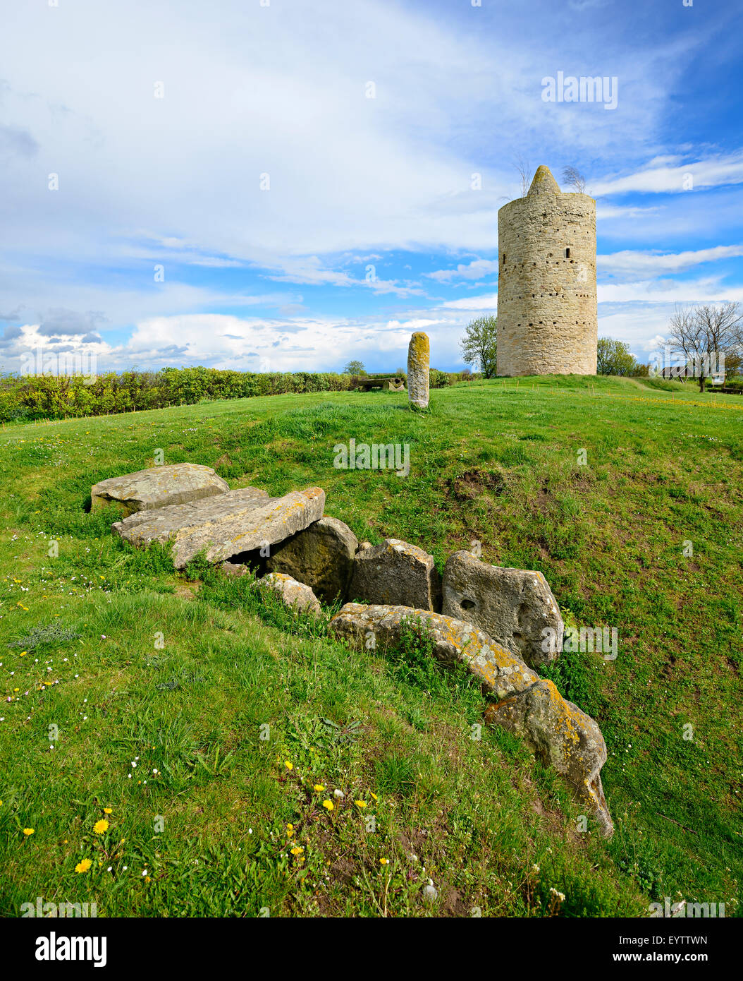 Germany, Saxony-Anhalt, Langeneichstädt, big stone grave, dolmen ...