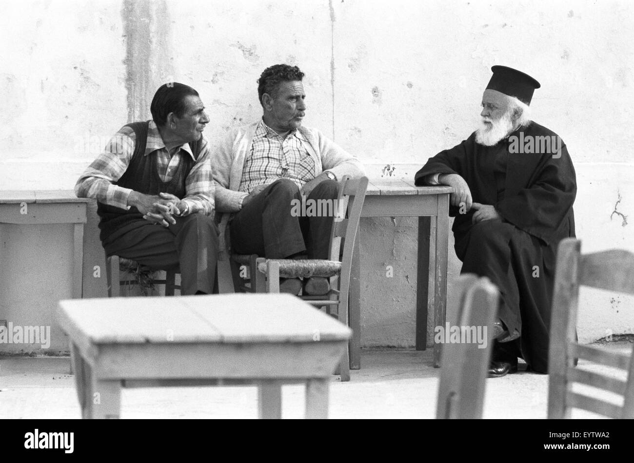 Scene at Paros, in the harbour of Naussa, Greeks talking to Popes ...
