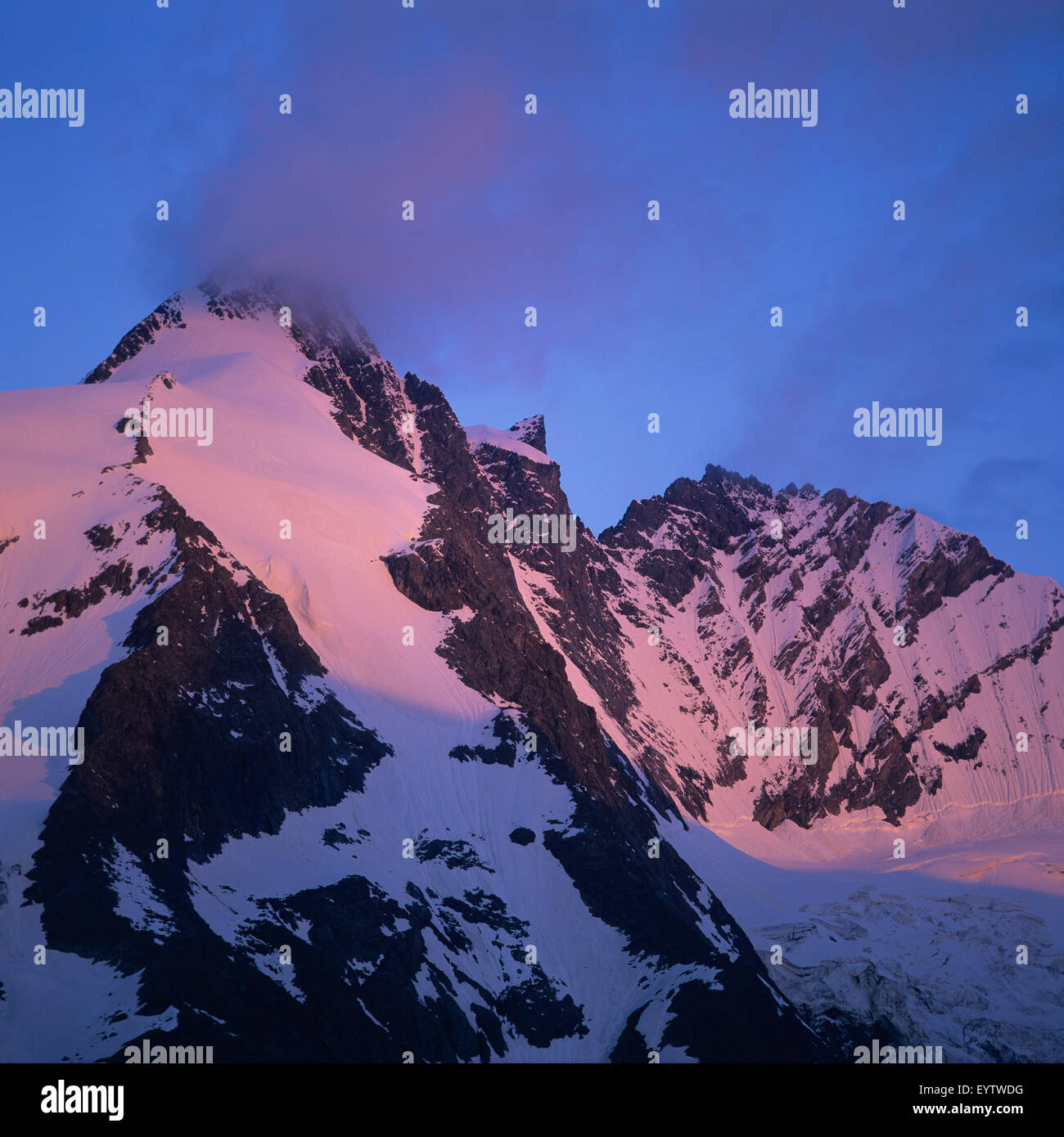 Großglockner, national park Hohe Tauern, first morning light Stock ...