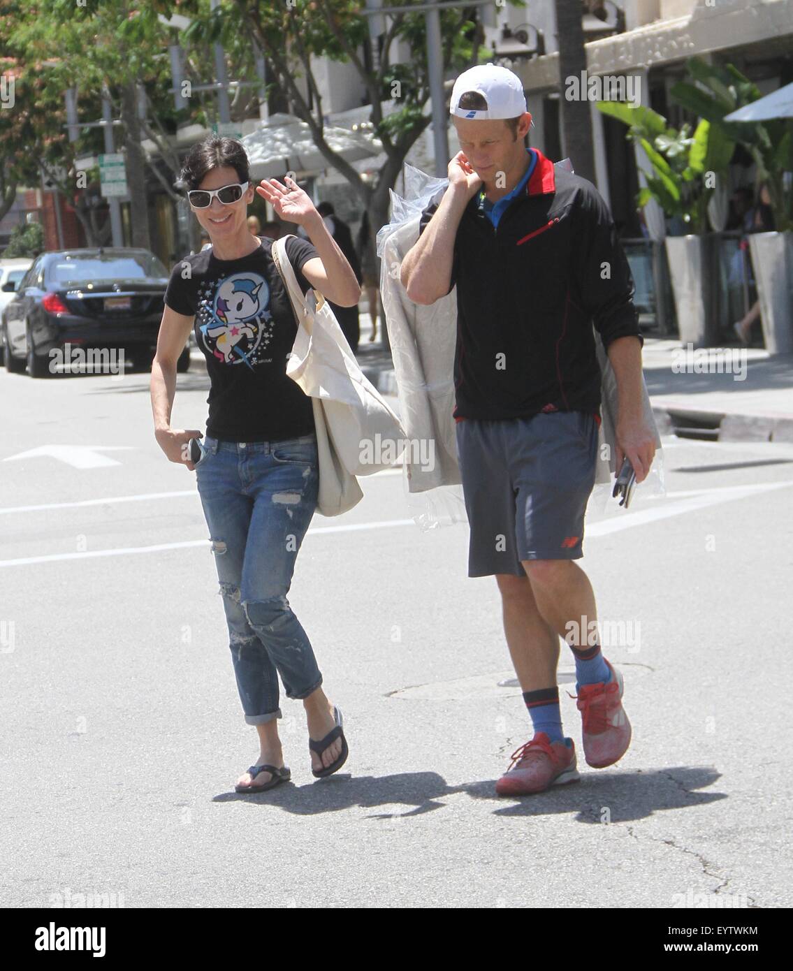 Entourage star Perrey Reeves goes shopping in Beverly Hills with her ...