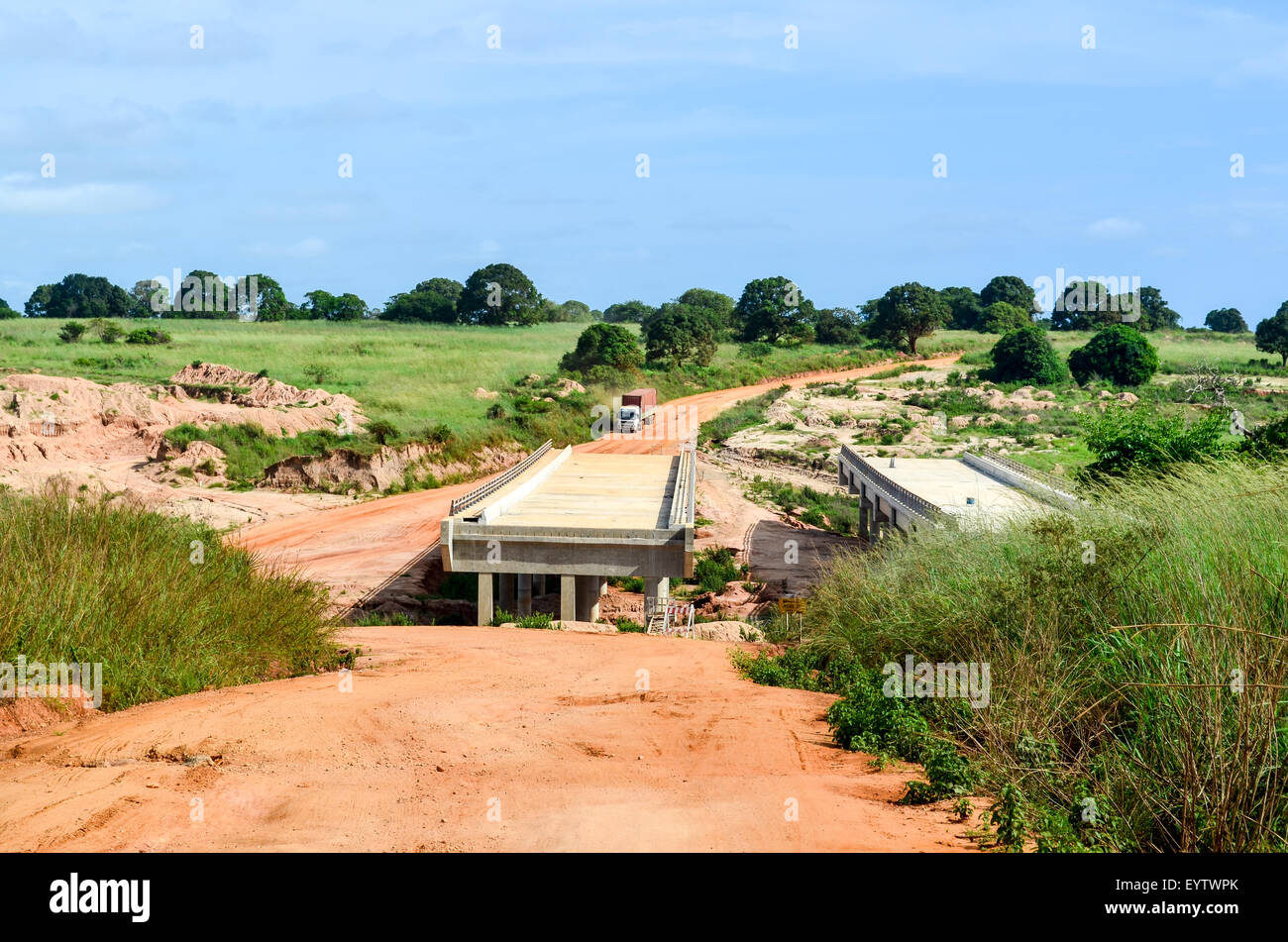 Construction of a bridge on the Soyo - Luanda highway in Angola Stock ...