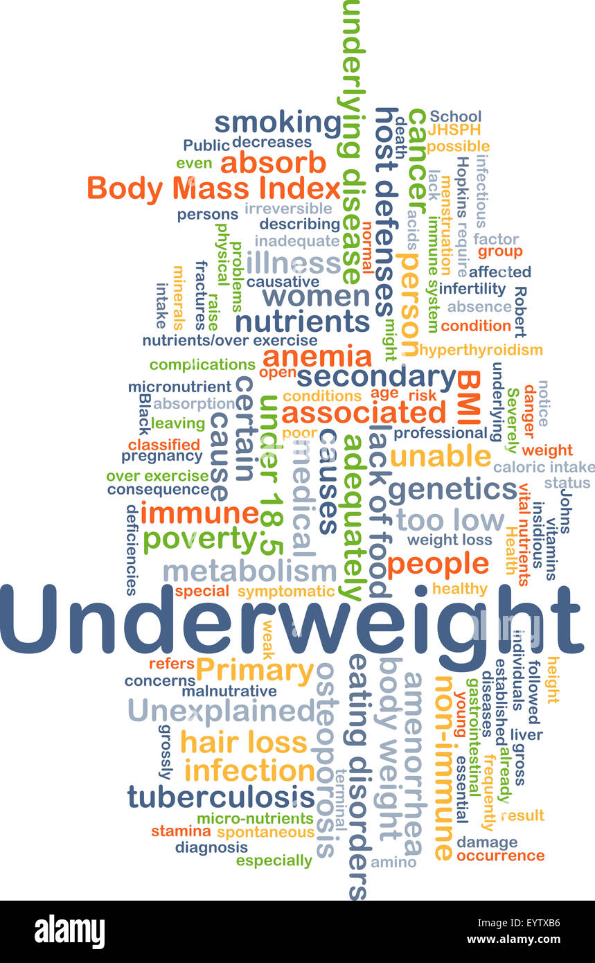 Background concept wordcloud illustration of underweight Stock Photo ...