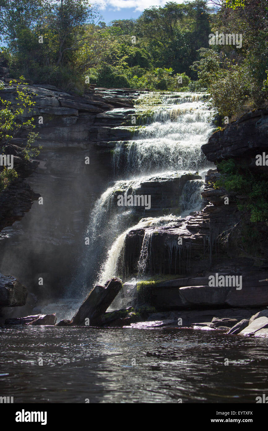 Beautiful Waterfall in the Canaima Lagoon, Canaima National Park ...