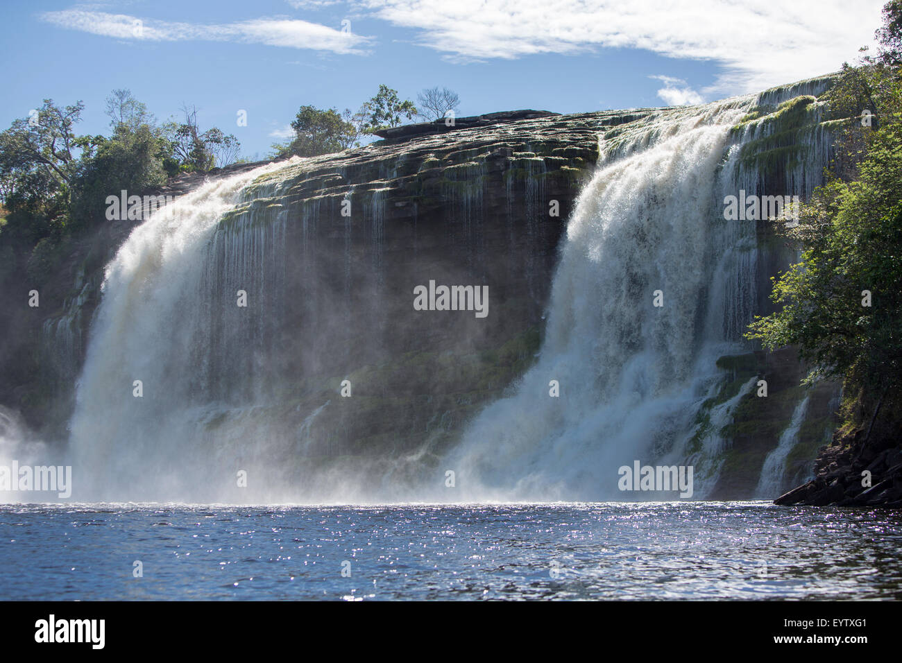 Beautiful Waterfall in the Canaima Lagoon, Canaima National Park ...