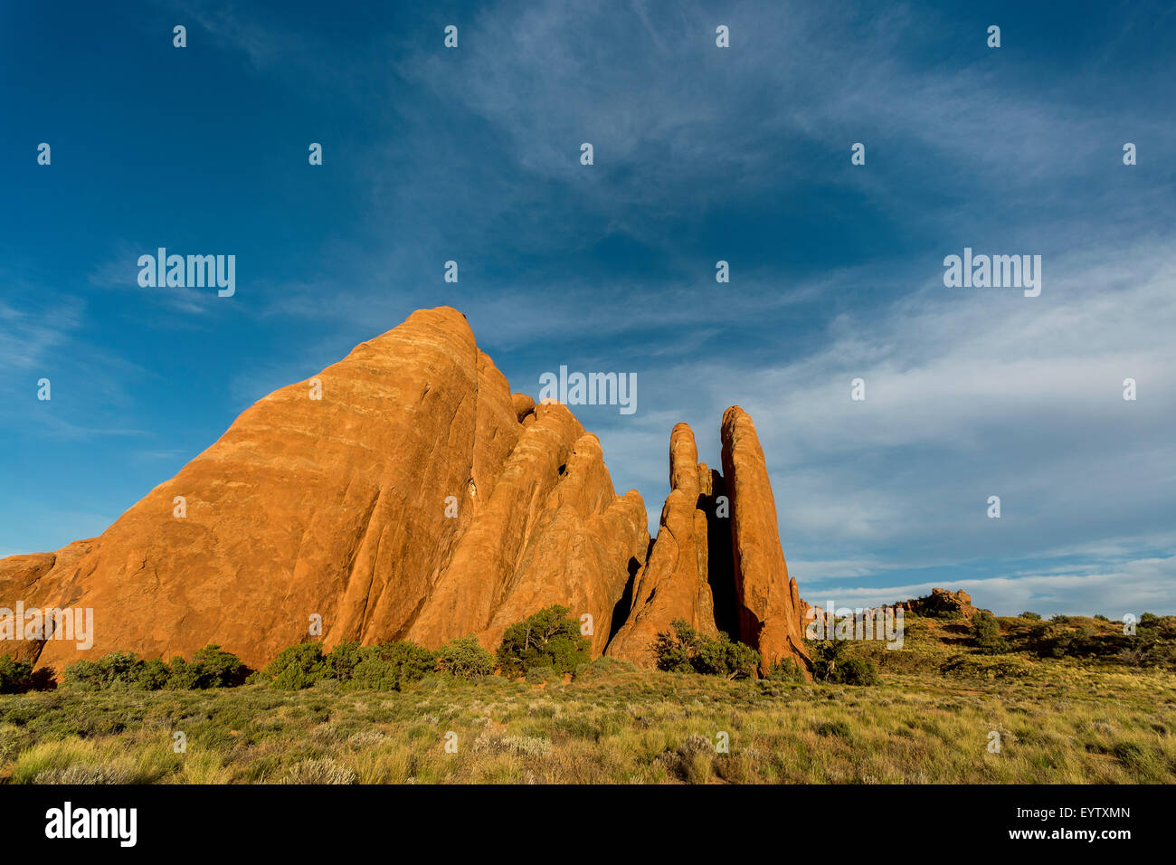 Sand Dune Arch and Fins Stock Photo - Alamy