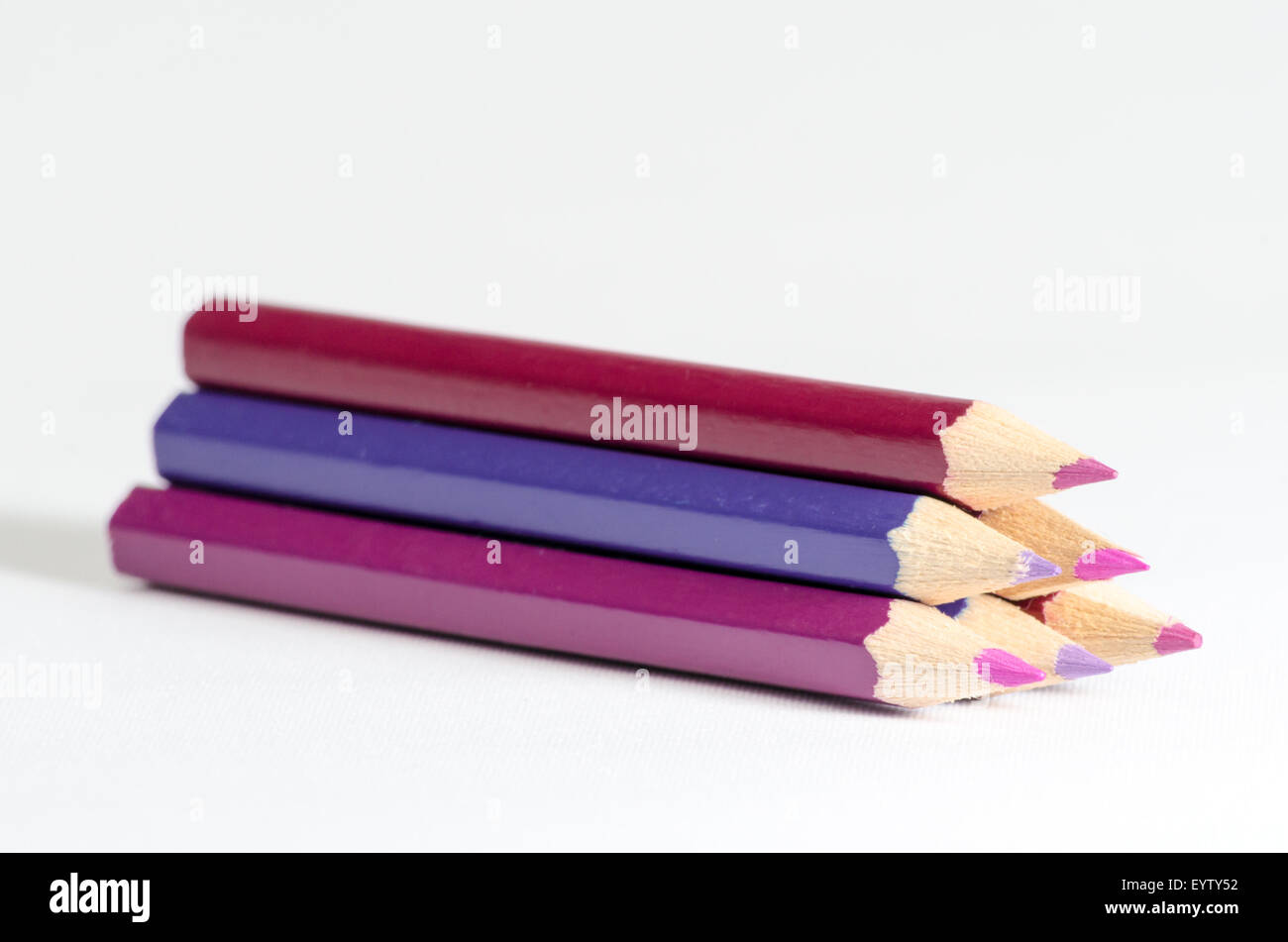 A Pyramid of Purple Shaded Colouring Pencils Stock Photo - Alamy