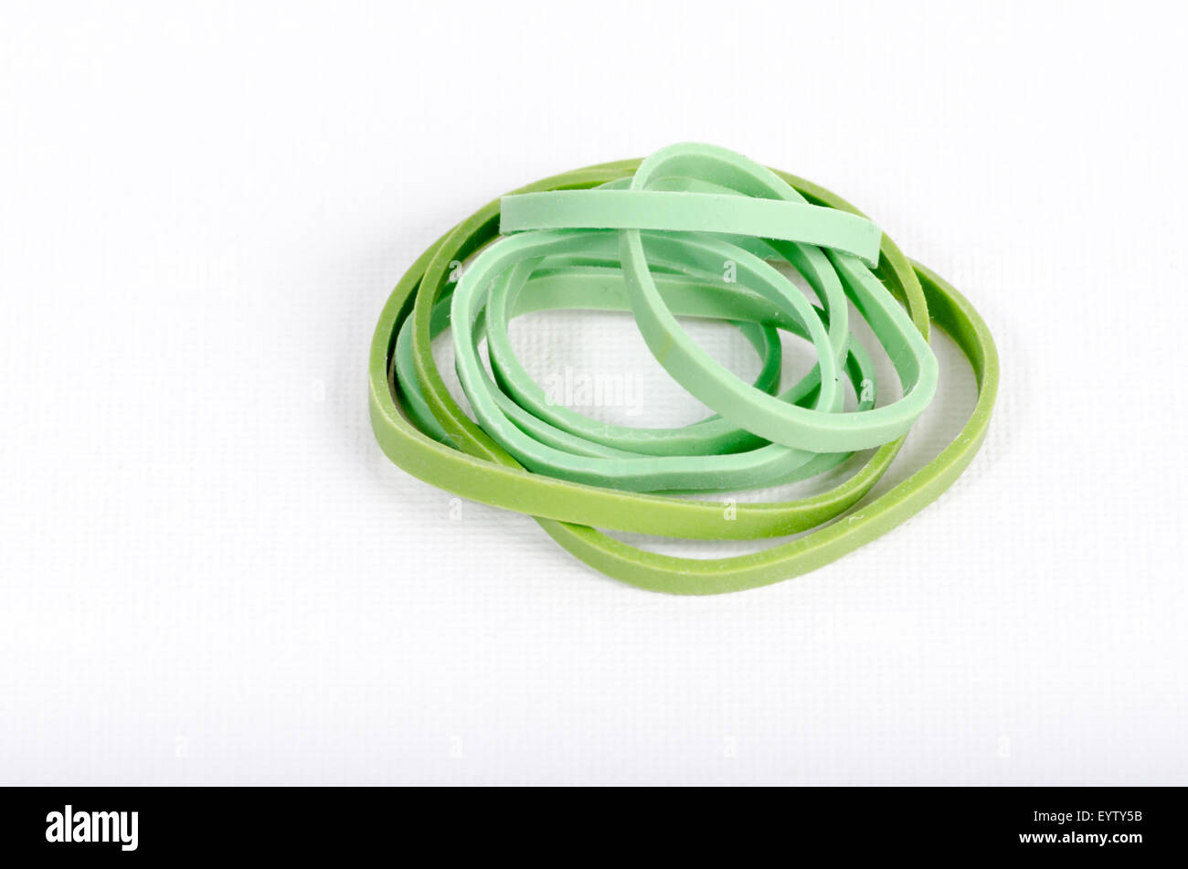 A Collection of Green Rubber Bands Stock Photo - Alamy