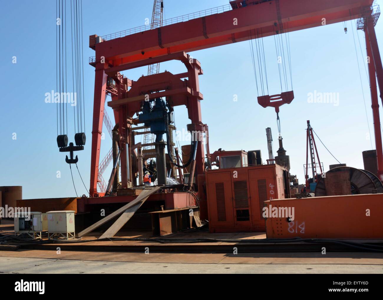 Fuzhou, Ltd. construct a main pylon pier of a cross-sea bridge in ...