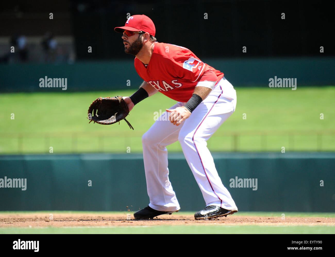 AUG 02, 2015: Texas Rangers first baseman Mitch Moreland #18 during an ...