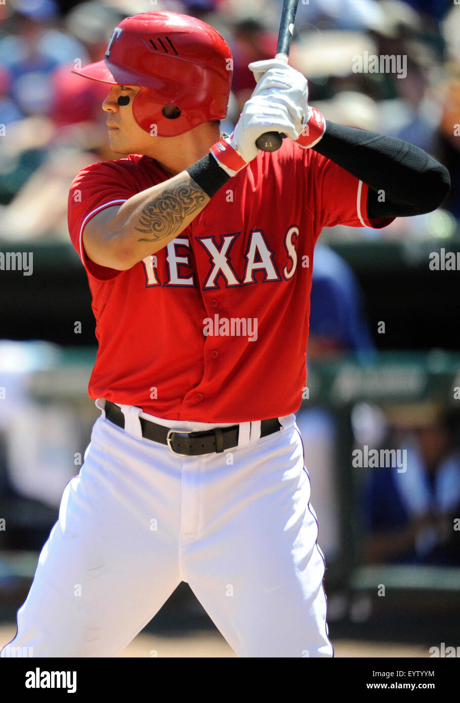 AUG 02, 2015: Texas Rangers right fielder Shin-Soo Choo #17 during an ...