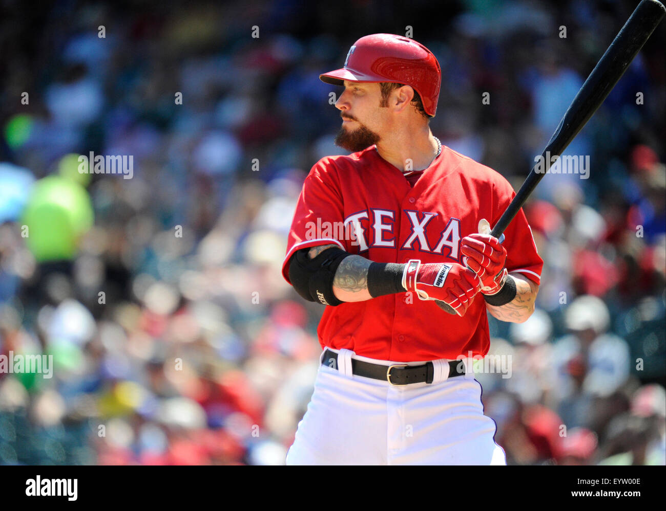 AUG 02, 2015: Texas Rangers left fielder Josh Hamilton #32 during an ...