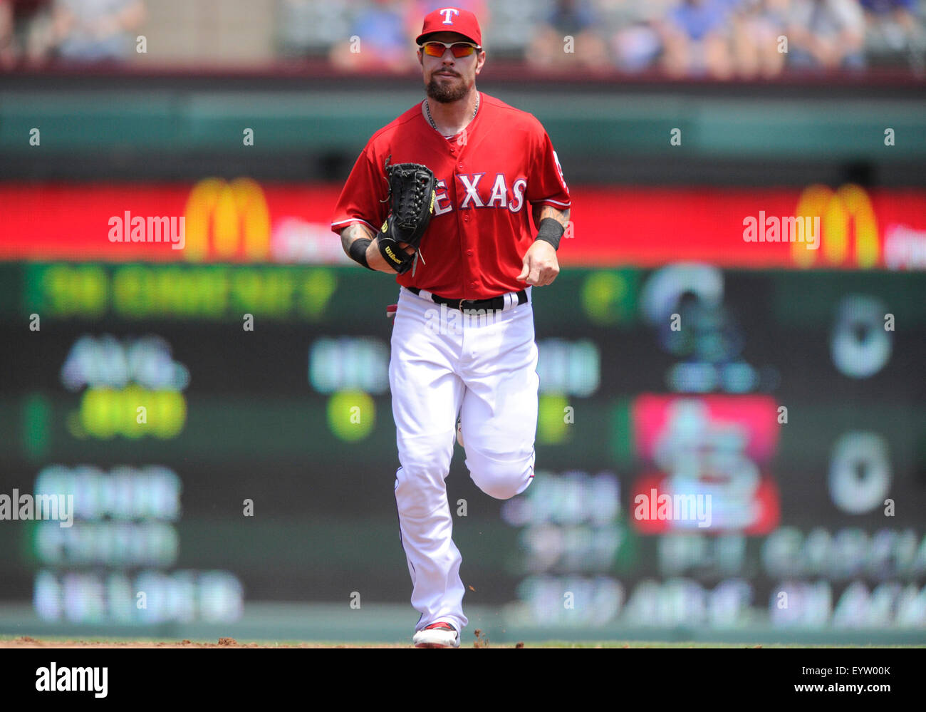 AUG 02, 2015: Texas Rangers left fielder Josh Hamilton #32 during an ...