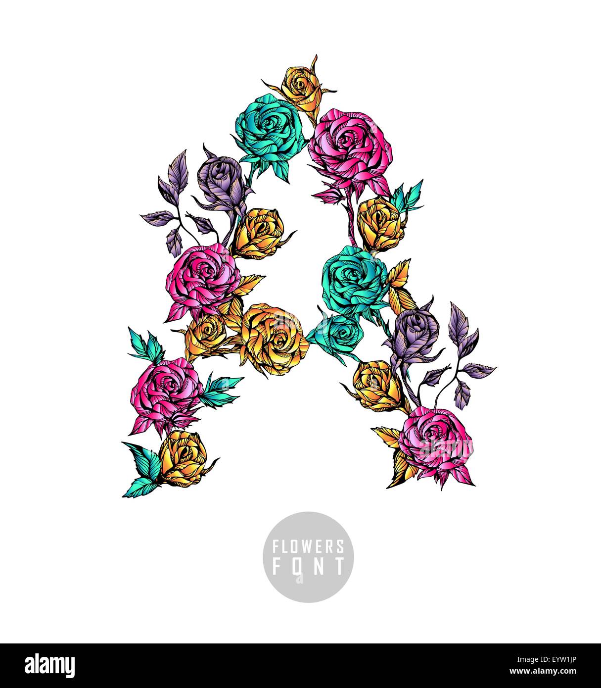 Vector colorful flower font Stock Vector Image & Art - Alamy