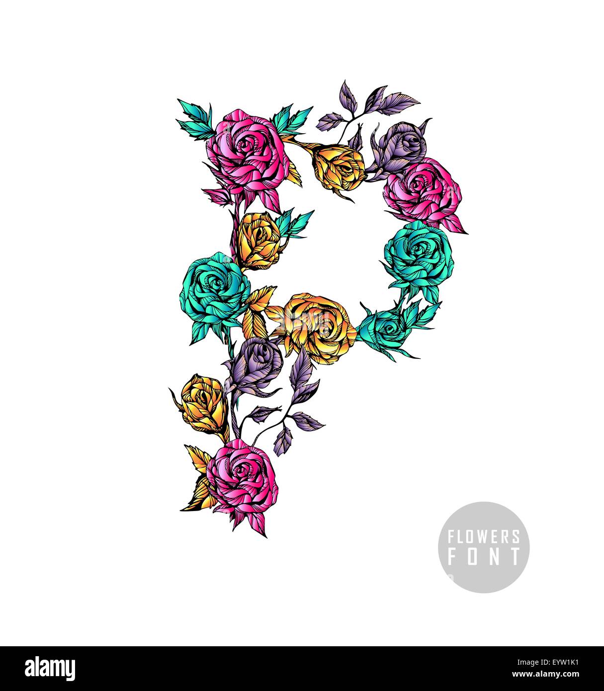 Vector colorful flower font Stock Vector Image & Art - Alamy