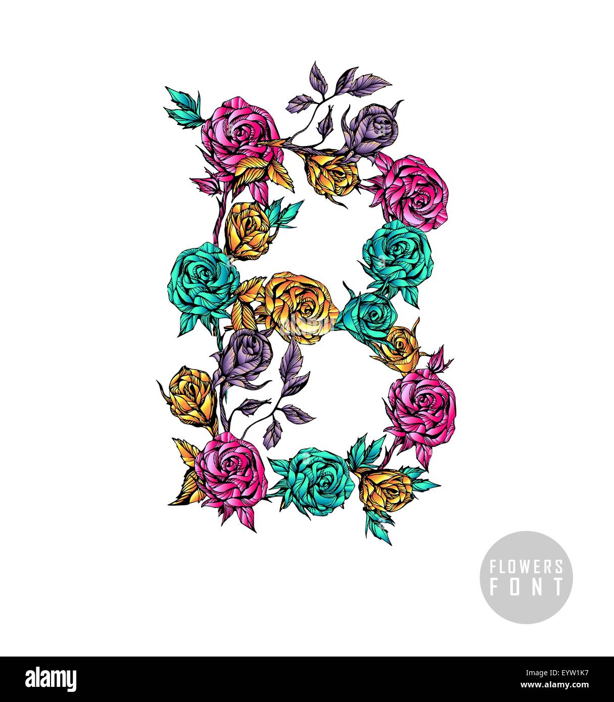 Vector colorful flower font Stock Vector Image & Art - Alamy