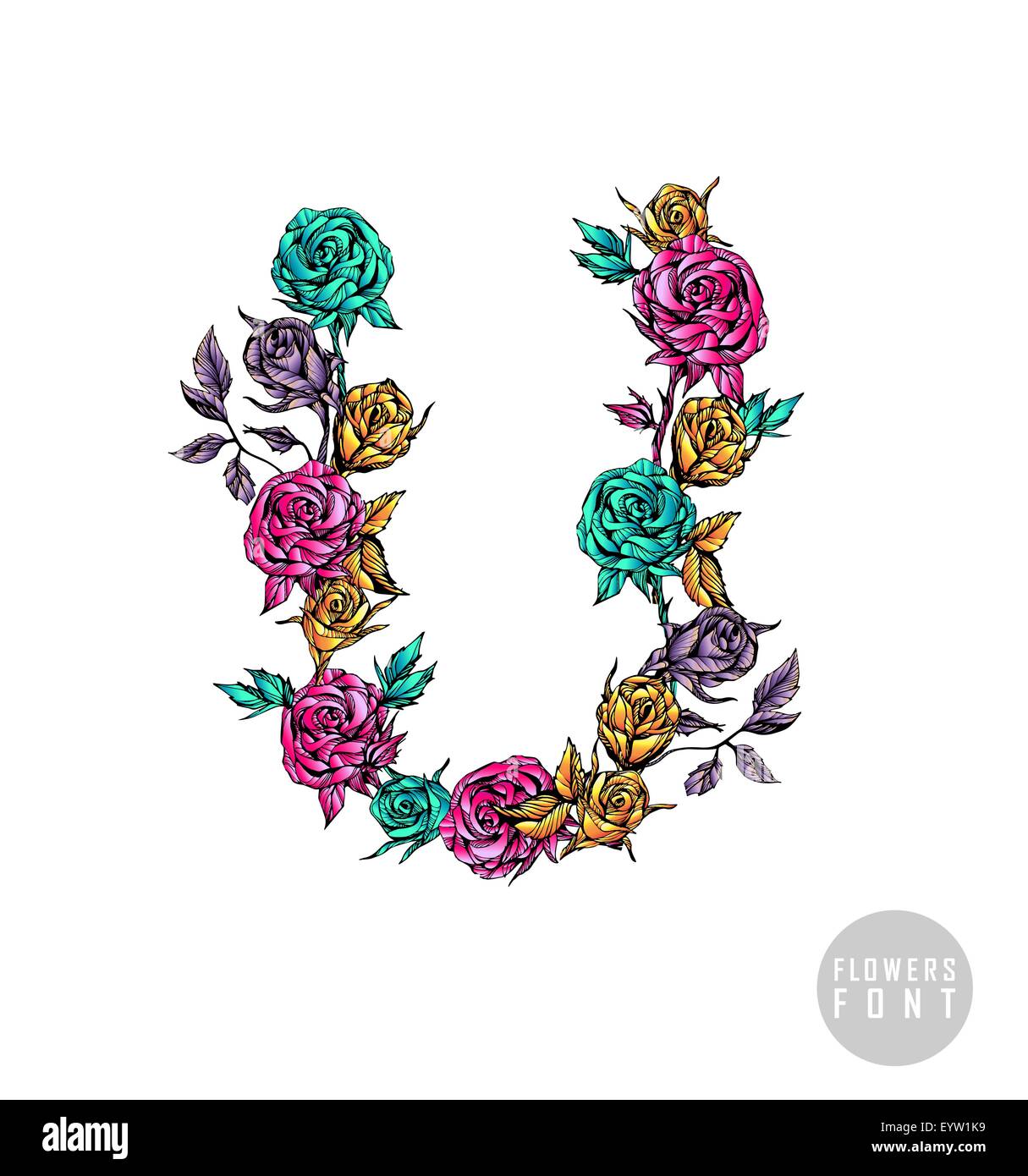 Vector colorful flower font Stock Vector Image & Art - Alamy