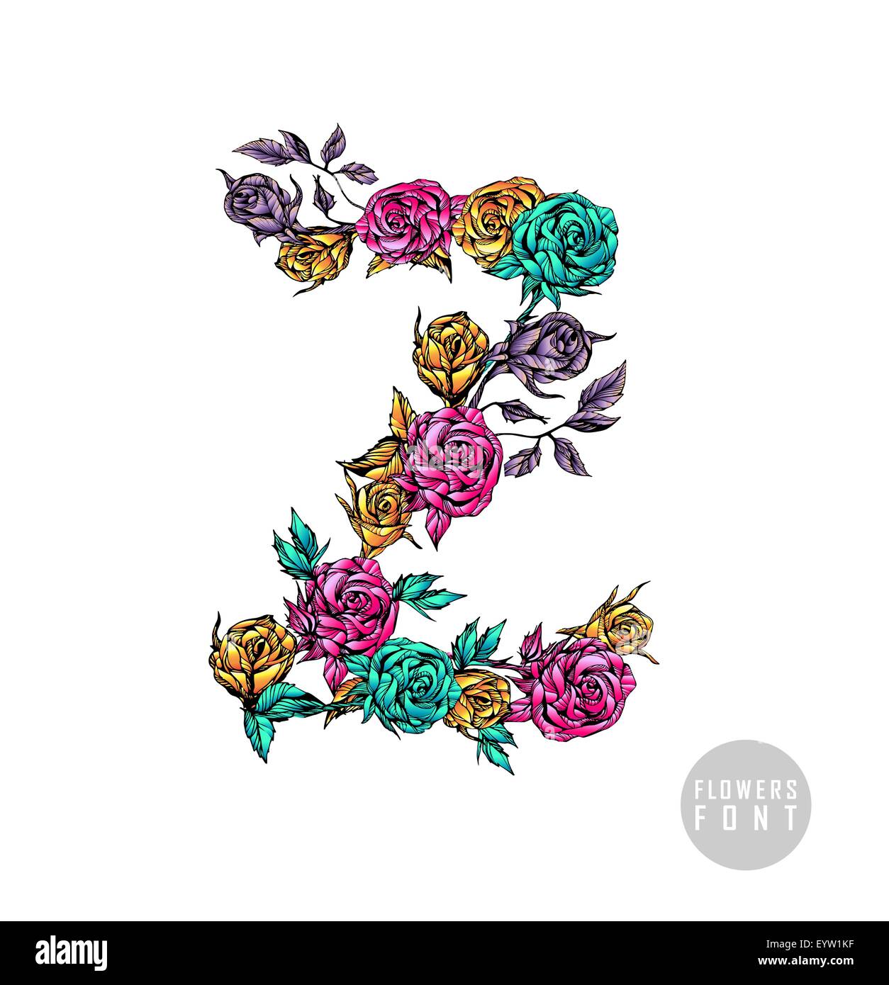 Vector colorful flower font Stock Vector Image & Art - Alamy