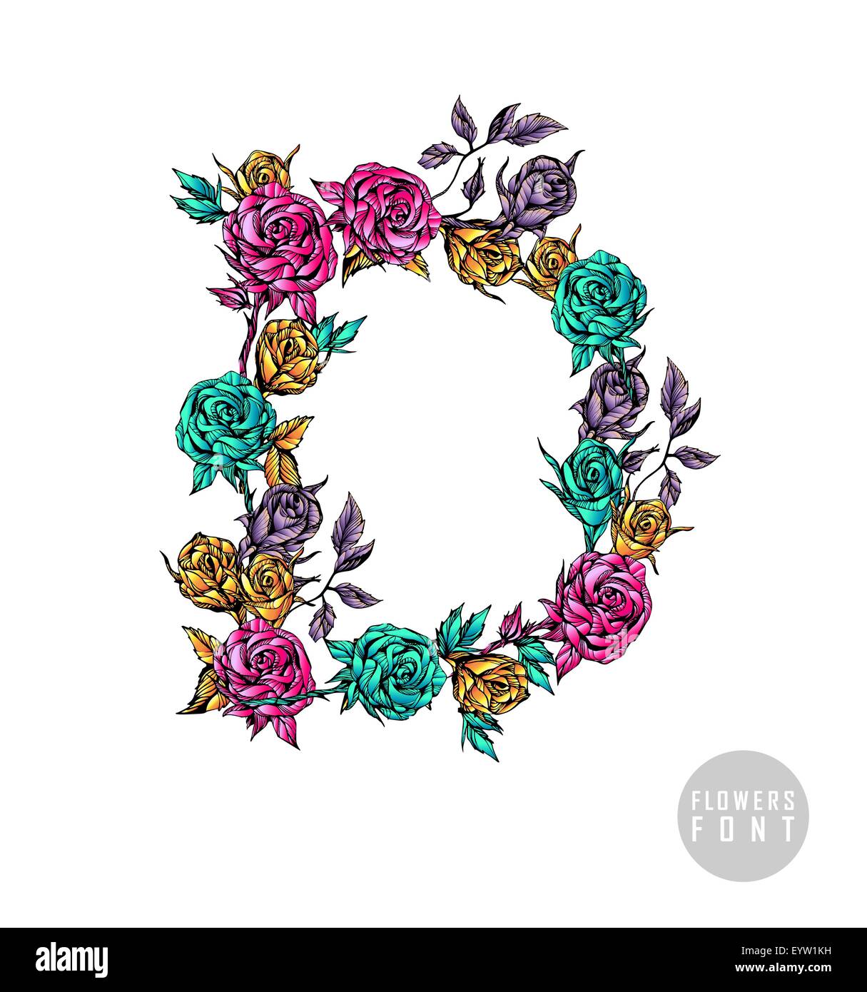 Vector colorful flower font Stock Vector Image & Art - Alamy