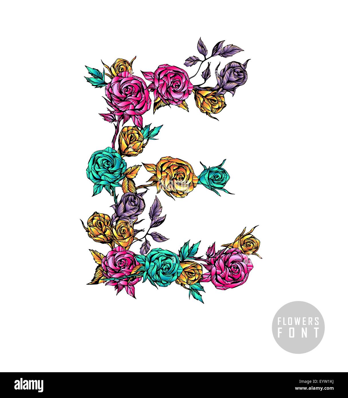 Vector colorful flower font Stock Vector Image & Art - Alamy