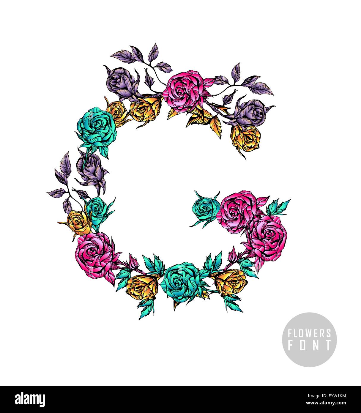 Vector colorful flower font Stock Vector Image & Art - Alamy