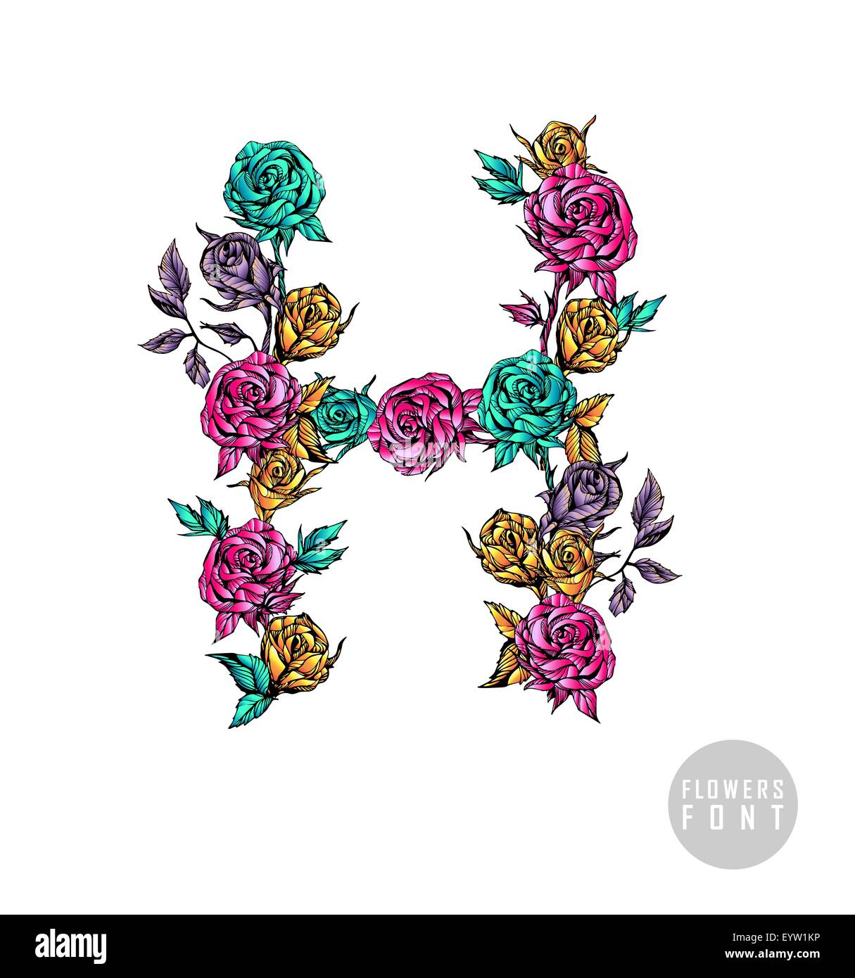 Vector colorful flower font Stock Vector Image & Art - Alamy