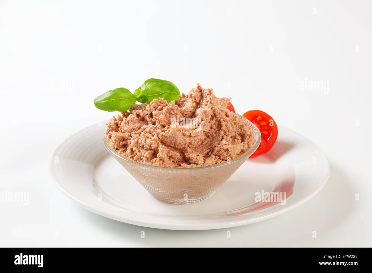 Bowl of meat based spread Stock Photo - Alamy