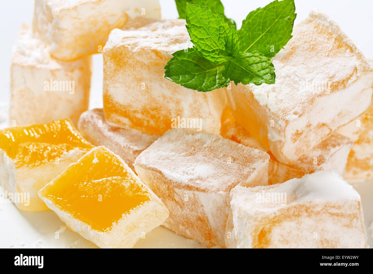 Greek loukoumi (Turkish delight) with delicious Mastic flavor Stock ...