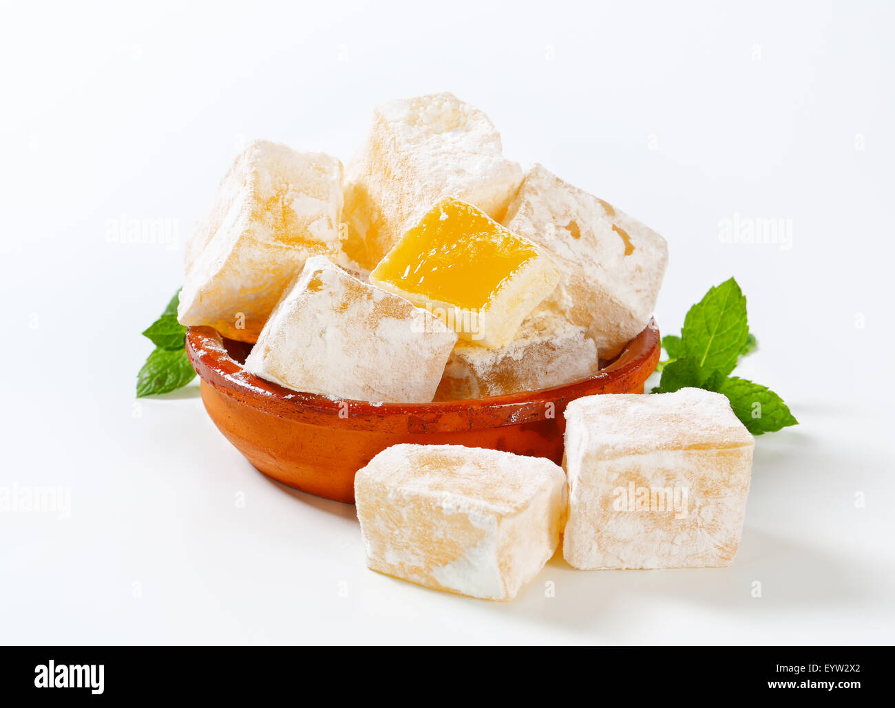 Greek loukoumi (Turkish delight) with delicious Mastic flavor Stock ...