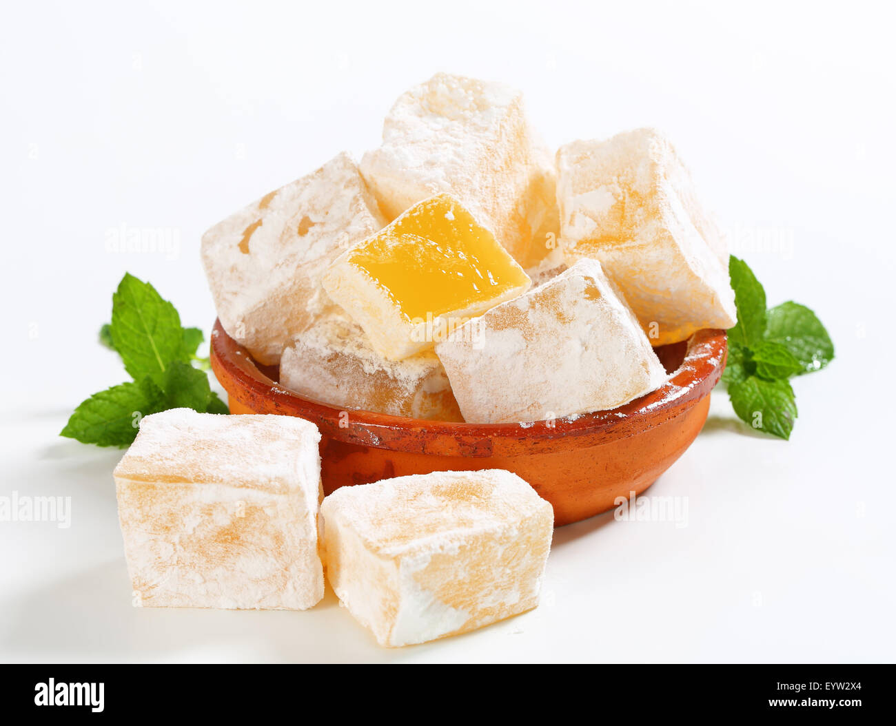 Greek loukoumi (Turkish delight) with delicious Mastic flavor Stock ...