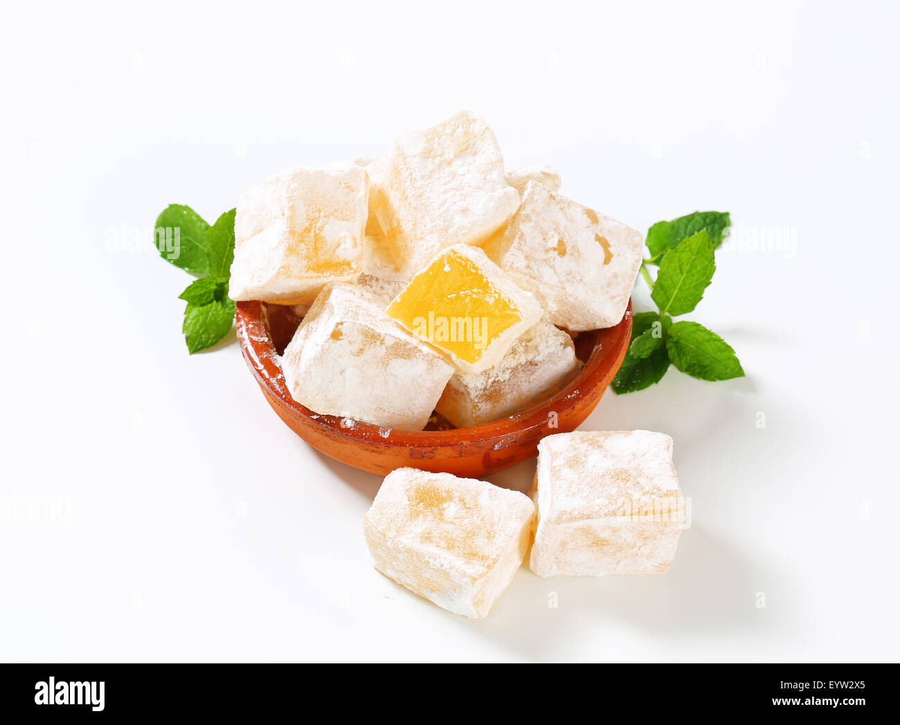 Greek loukoumi (Turkish delight) with delicious Mastic flavor Stock ...
