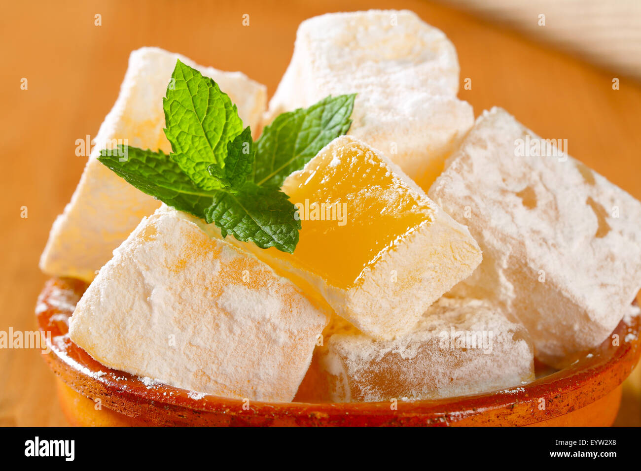 Greek loukoumi (Turkish delight) with delicious Mastic flavor Stock ...