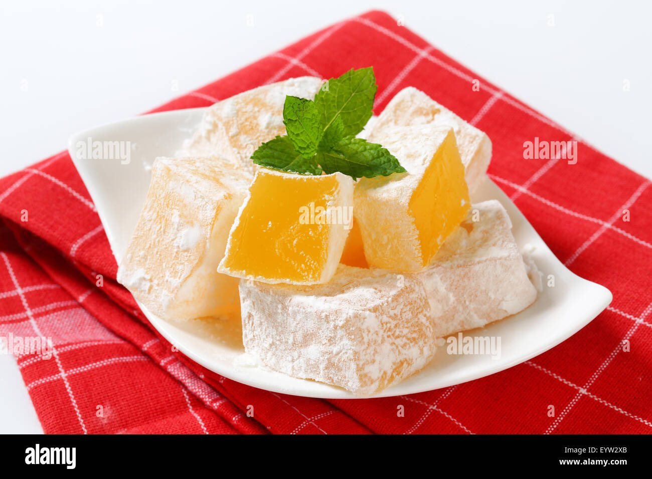 Greek loukoumi (Turkish delight) with delicious Mastic flavor Stock ...