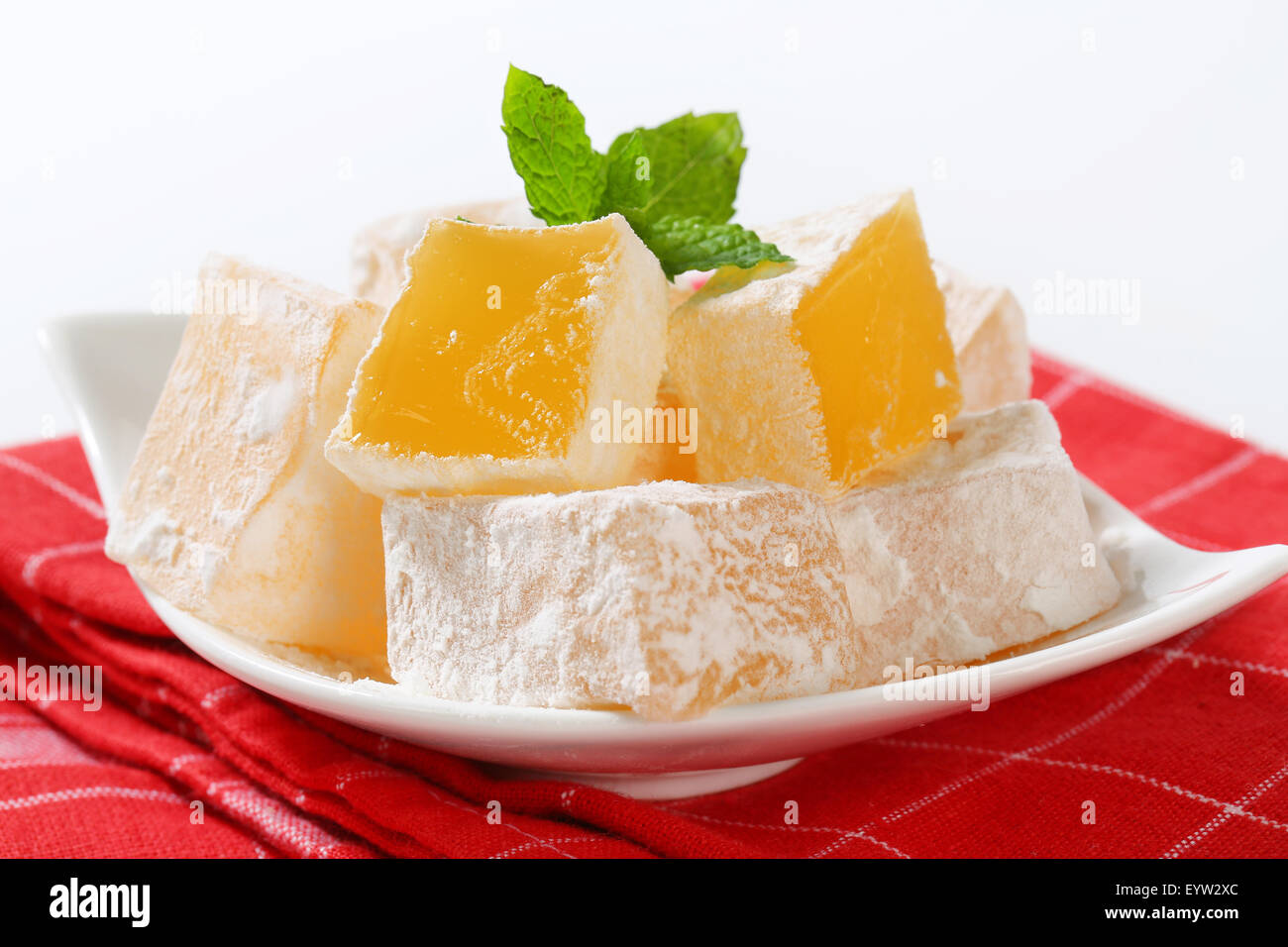 Greek loukoumi (Turkish delight) with delicious Mastic flavor Stock ...