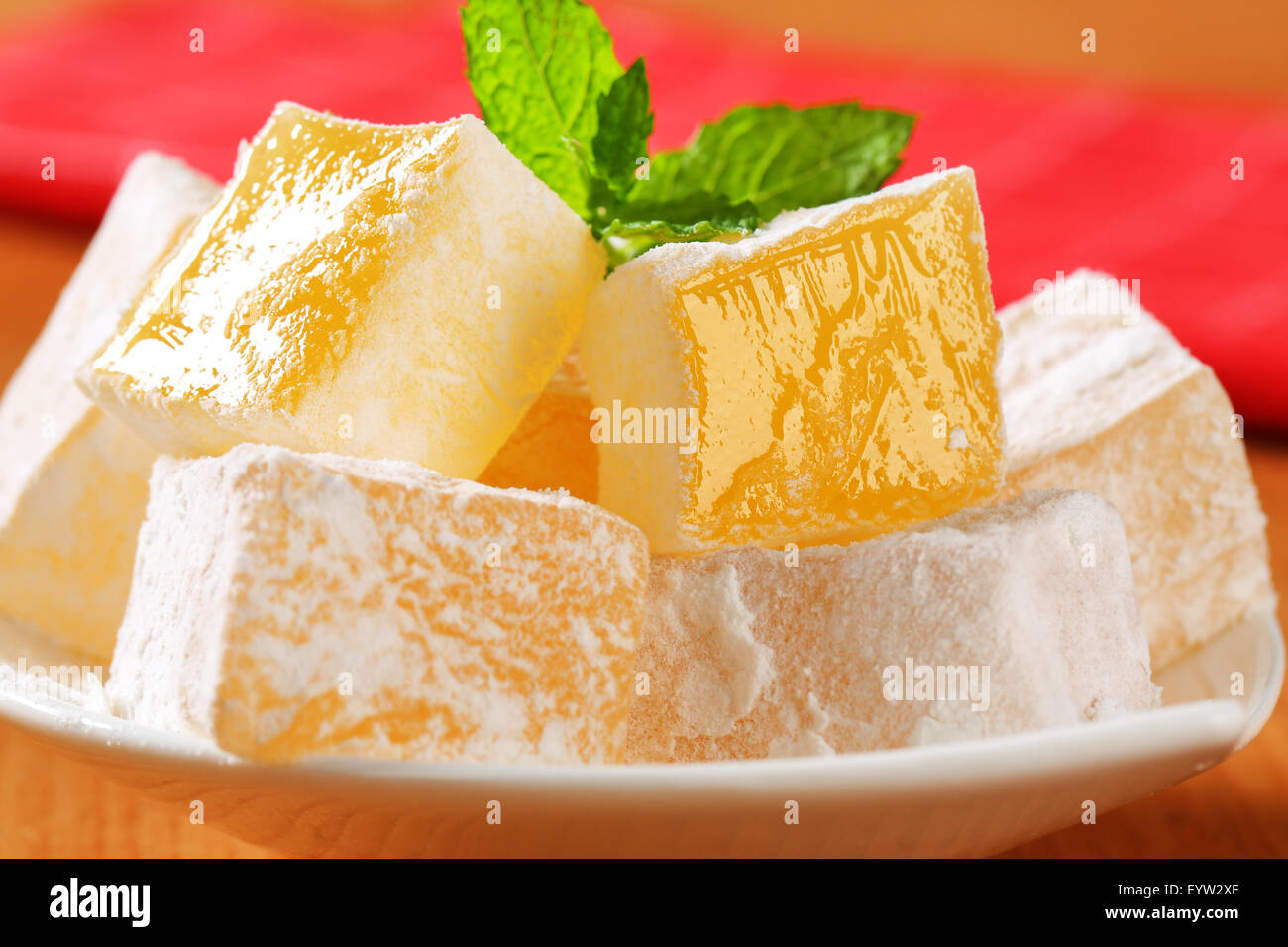 Greek loukoumi (Turkish delight) with delicious Mastic flavor Stock ...