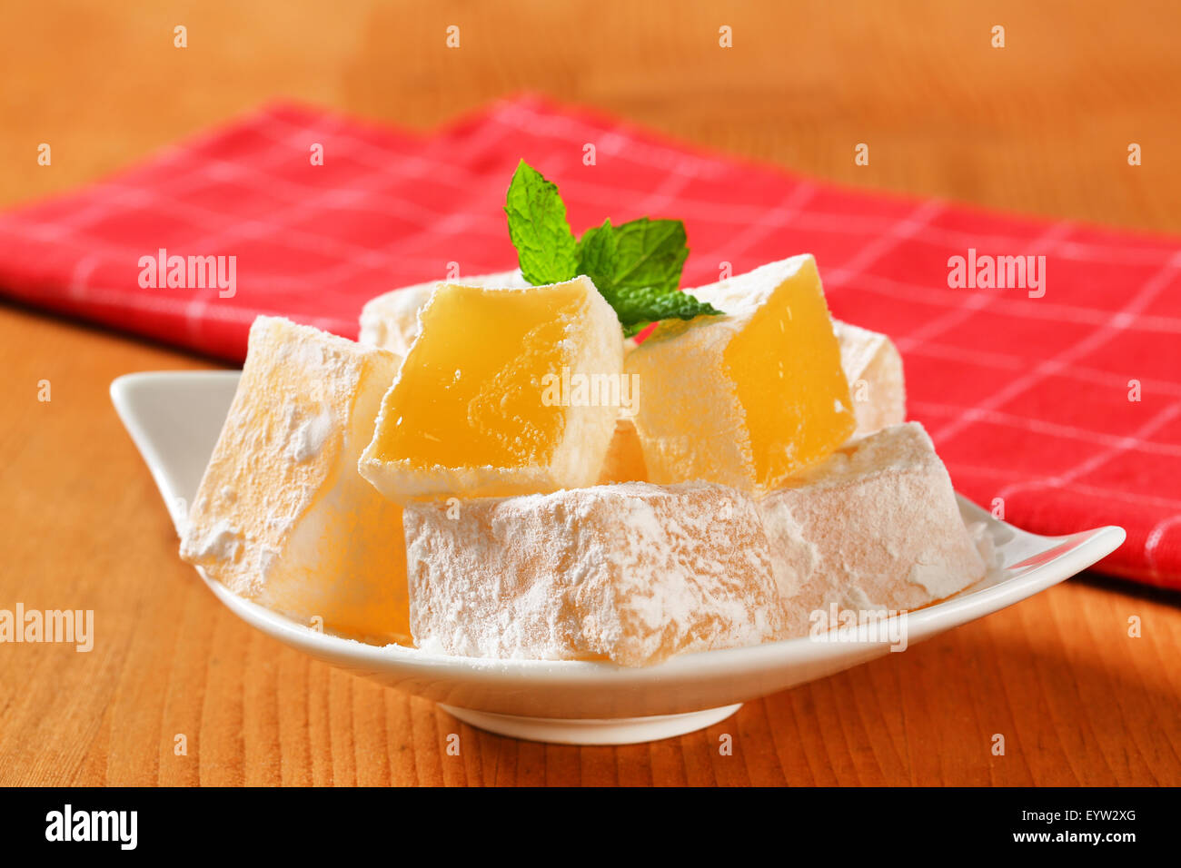 Greek loukoumi (Turkish delight) with delicious Mastic flavor Stock ...