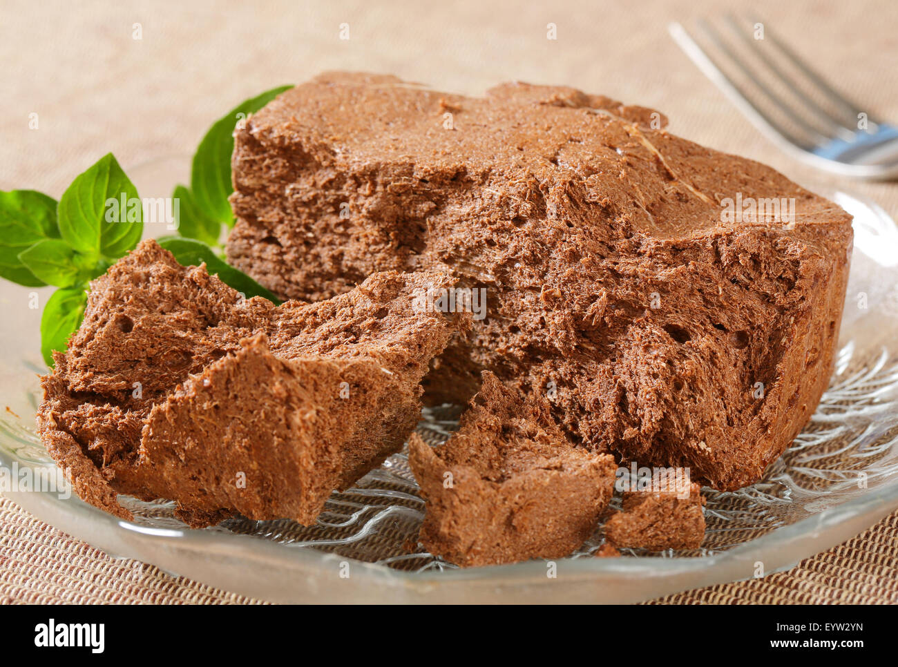 Pieces of chocolate halva on plate Stock Photo - Alamy