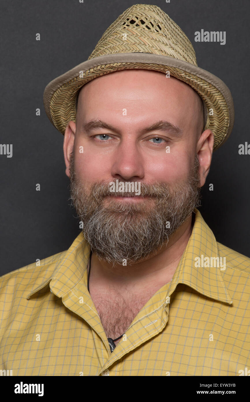 Smiling bearded man Stock Photo - Alamy