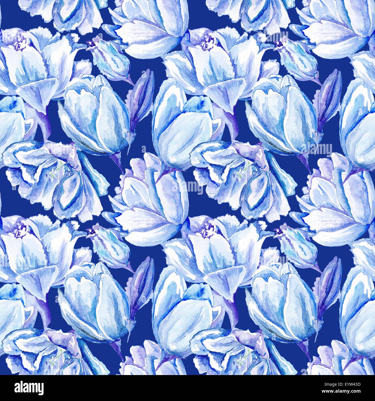 Seamless passion floral background with indigo flowers for bedroom ...