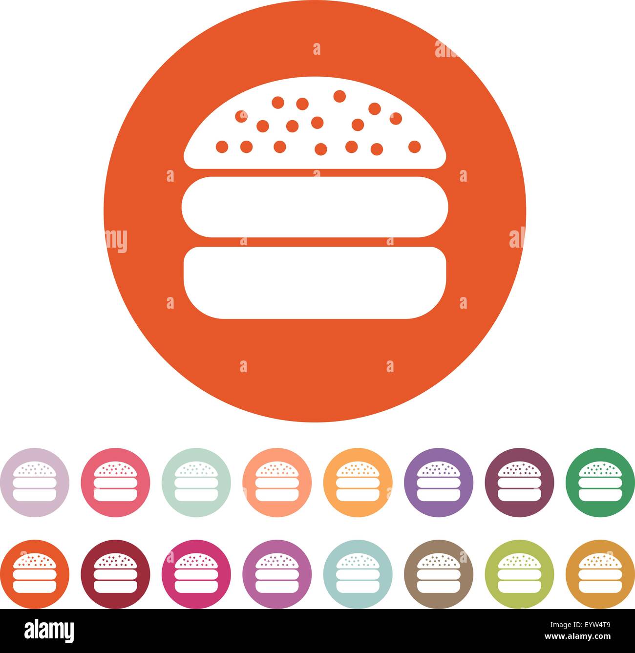 The hamburger icon. Sandwich and fast food symbol. Flat Stock Vector ...