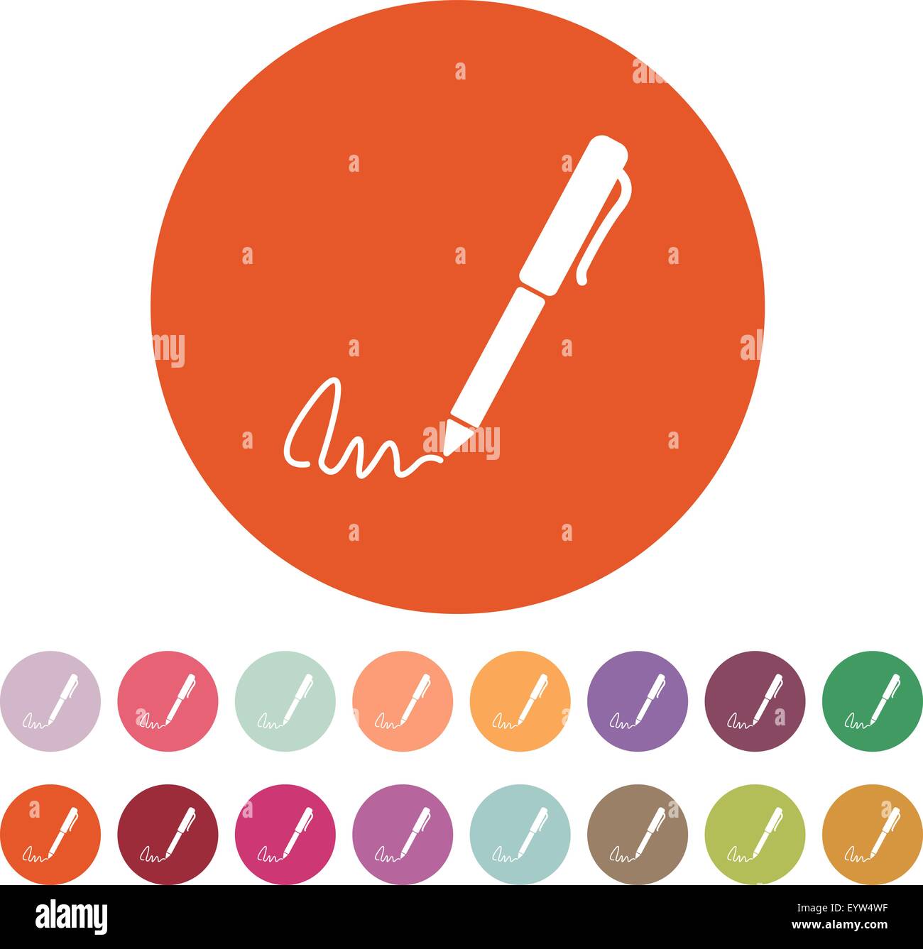 The signature icon. Pen and undersign, underwrite, ratify symbol. Flat ...