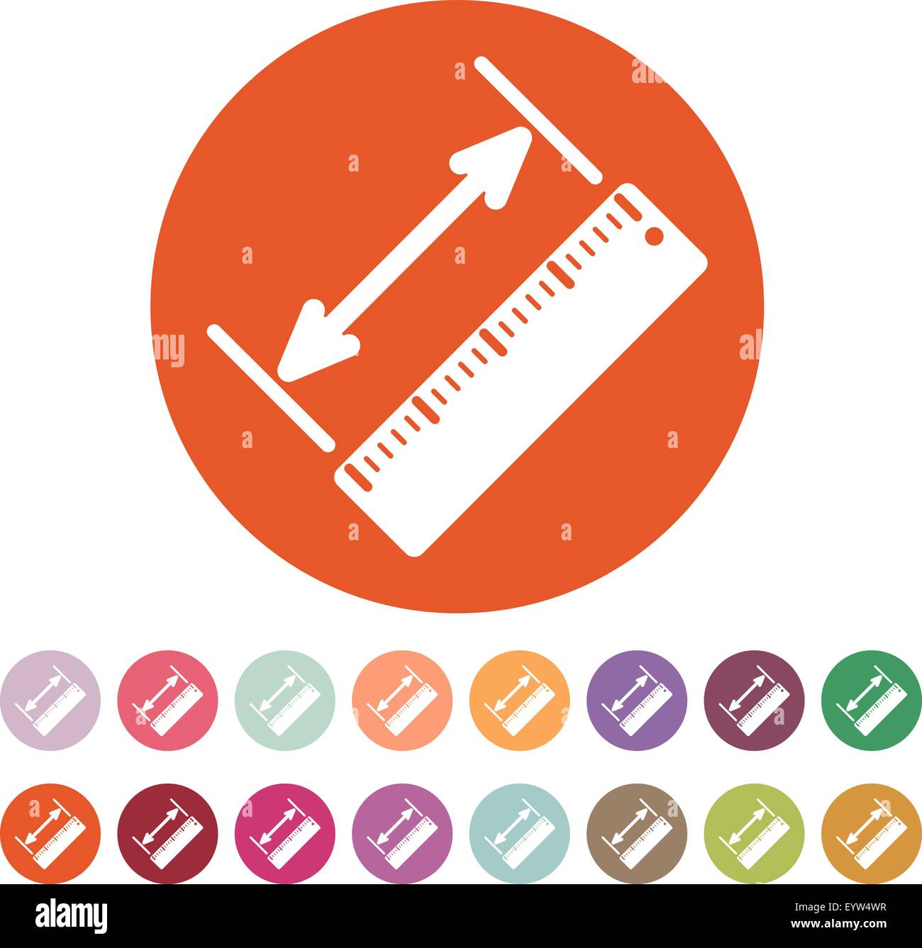 The diagonal measurement icon. Ruler and straightedge, scale symbol ...