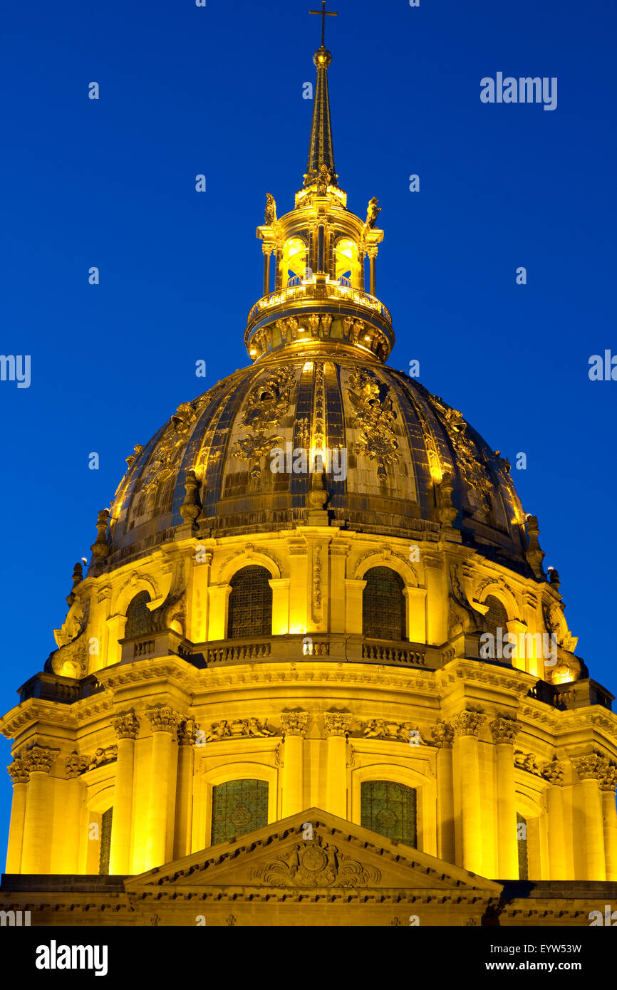 Dome of Les Invalides in Paris, France, at Blue Hour Stock Photo - Alamy