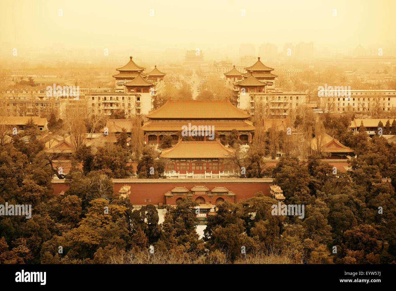 Aerial view of Beijing with historical architecture, China Stock Photo ...