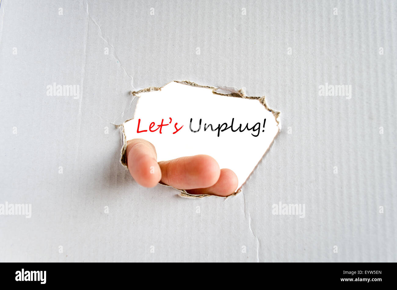 Let's unplug text concept isolated over white background Stock Photo ...