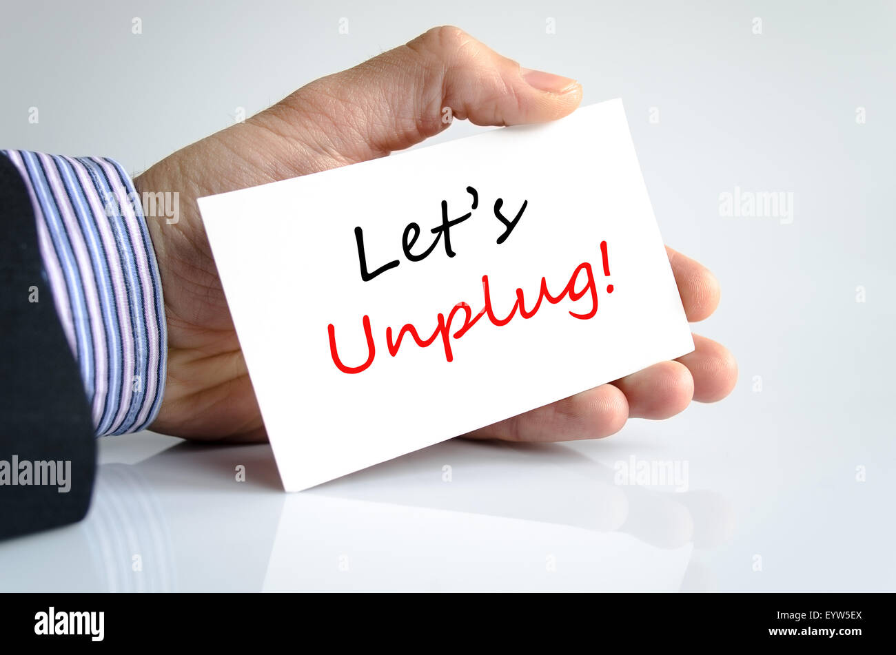 Let's unplug text concept isolated over white background Stock Photo ...