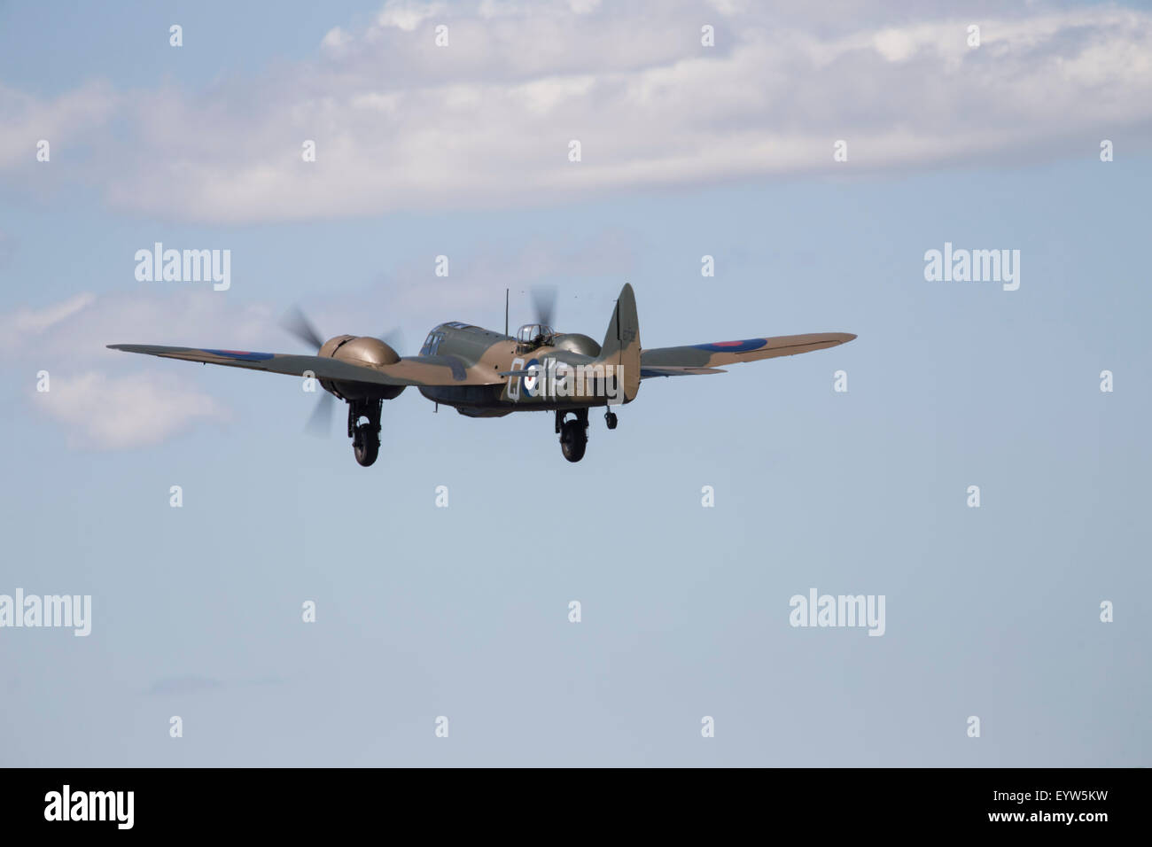 Restored Bristol Blenheim Mk.I World War 2 RAF light bomber flying at ...