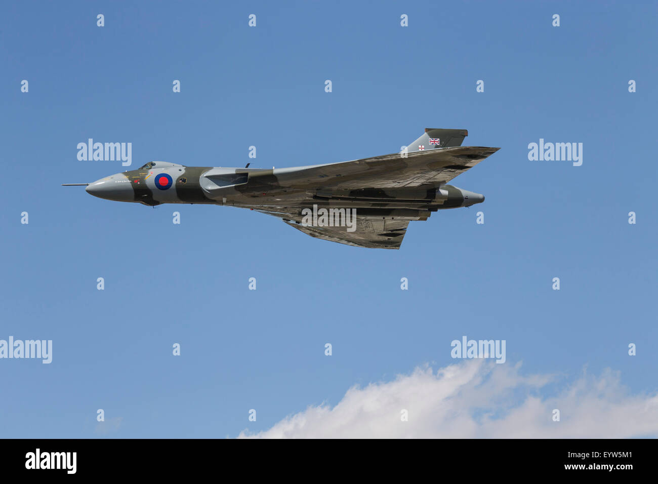 Preserved Avro Vulcan cold war V-bomber flying at the 2015 Royal ...