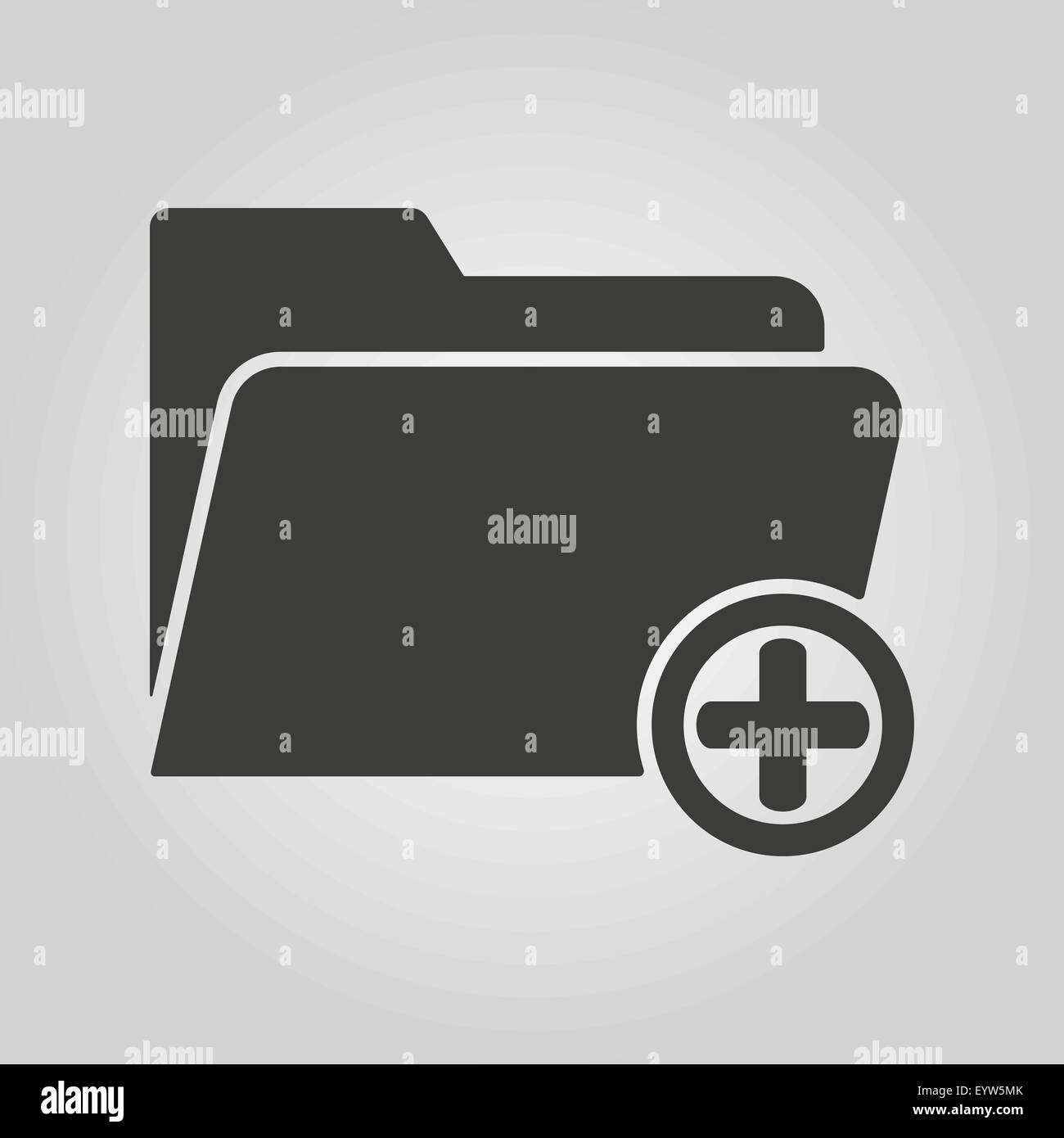 The add to folder icon. Data and directory, archive, storage symbol ...